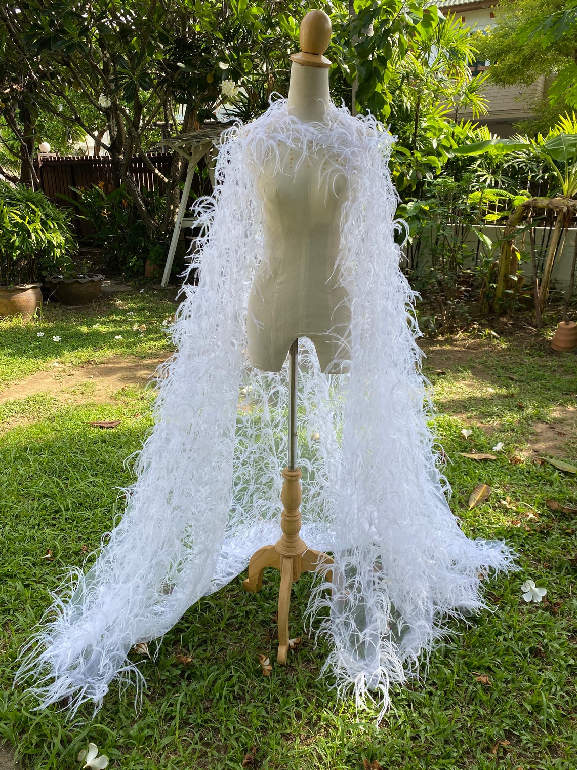 Jelly Embroidered Feather Cape Long Cape Dress wedding - Etsy