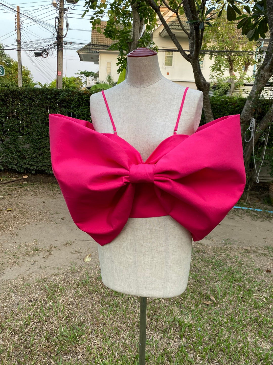 Tina Hot Pink Bow Top for Women,bridal Separates Top,off the Shoulder ...