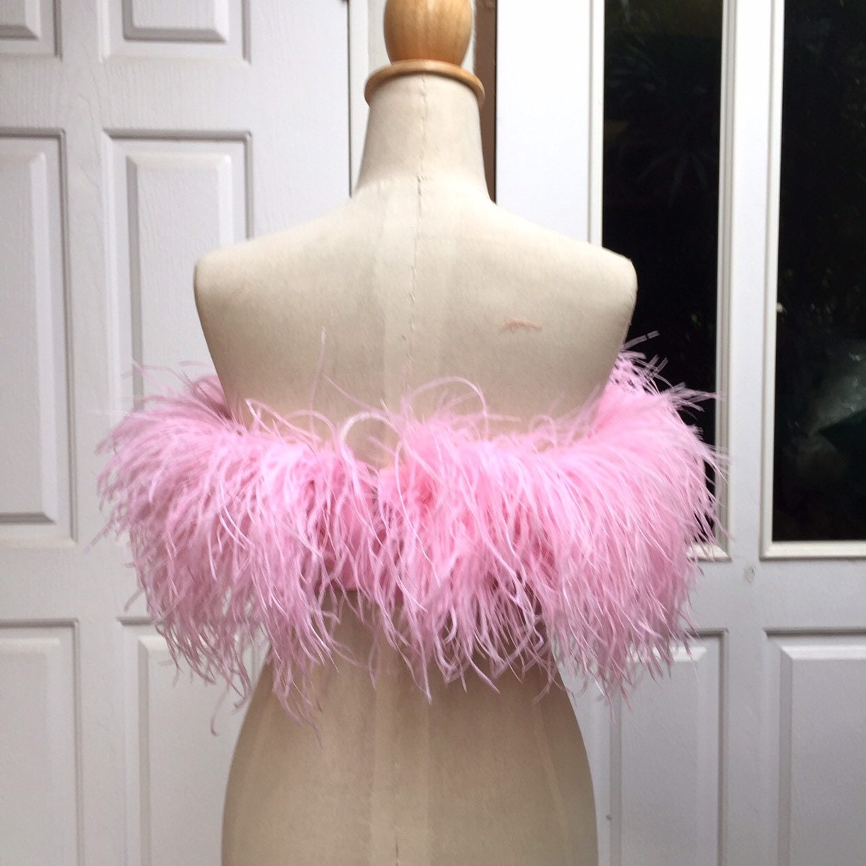 Sginstar Ray Sweet Pink Feather Cocktail Crop Top for | Etsy