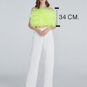 Gina Neon Green Feathers Top, Cocktail Dress for Women,graduation Gift ...