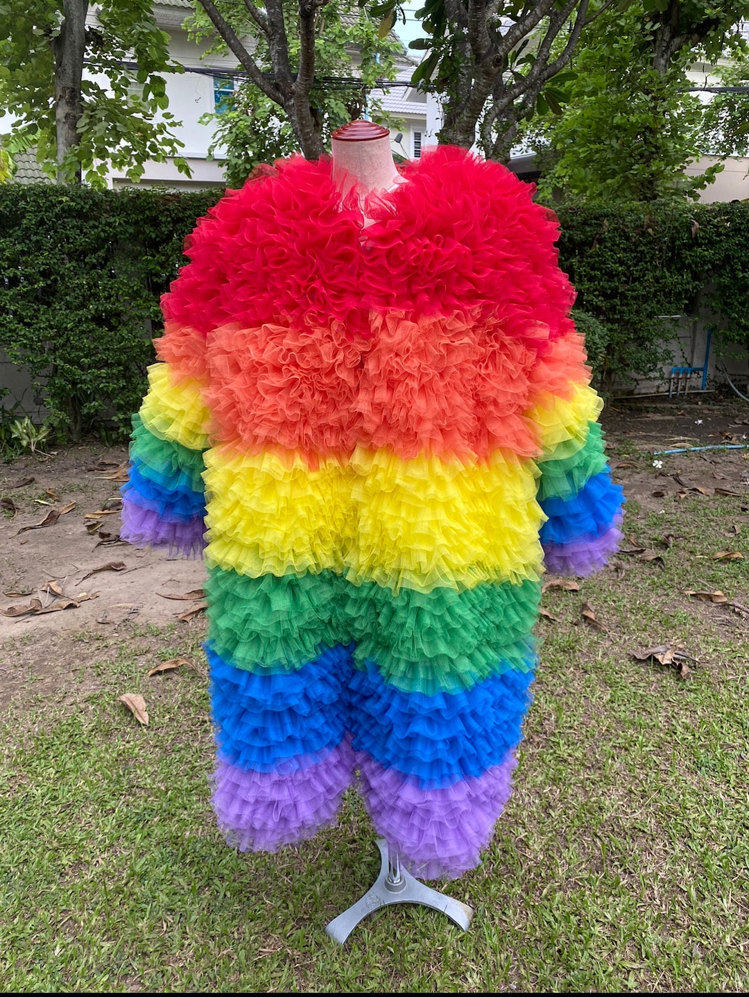 Rainbow Tulle Custom Jacket for Lgbtq,long Tulle Dress,plus Size Tulle ...