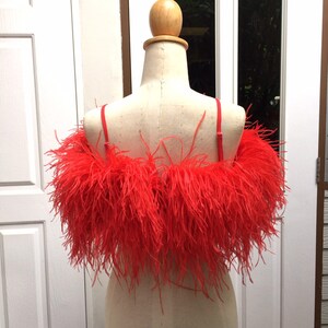 Sginstar Gina Red Feather Cocktail Top Feather Prom Top for - Etsy