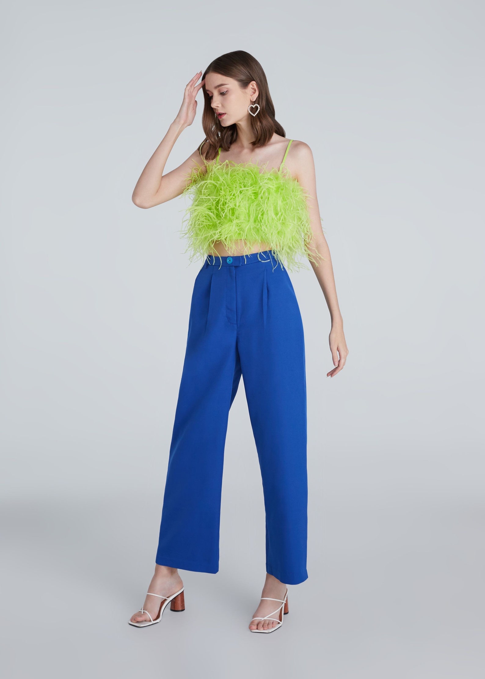 Tina Neon Green Boas Feathers Top for Women,graduation Gift ...