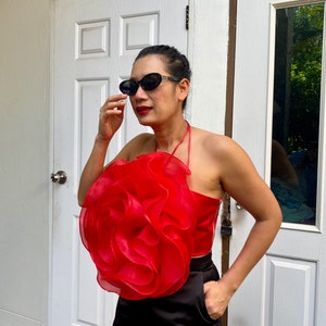 Red Jumbo Rose Top for Women,bridal Separates Top,holiday Dress,plus ...