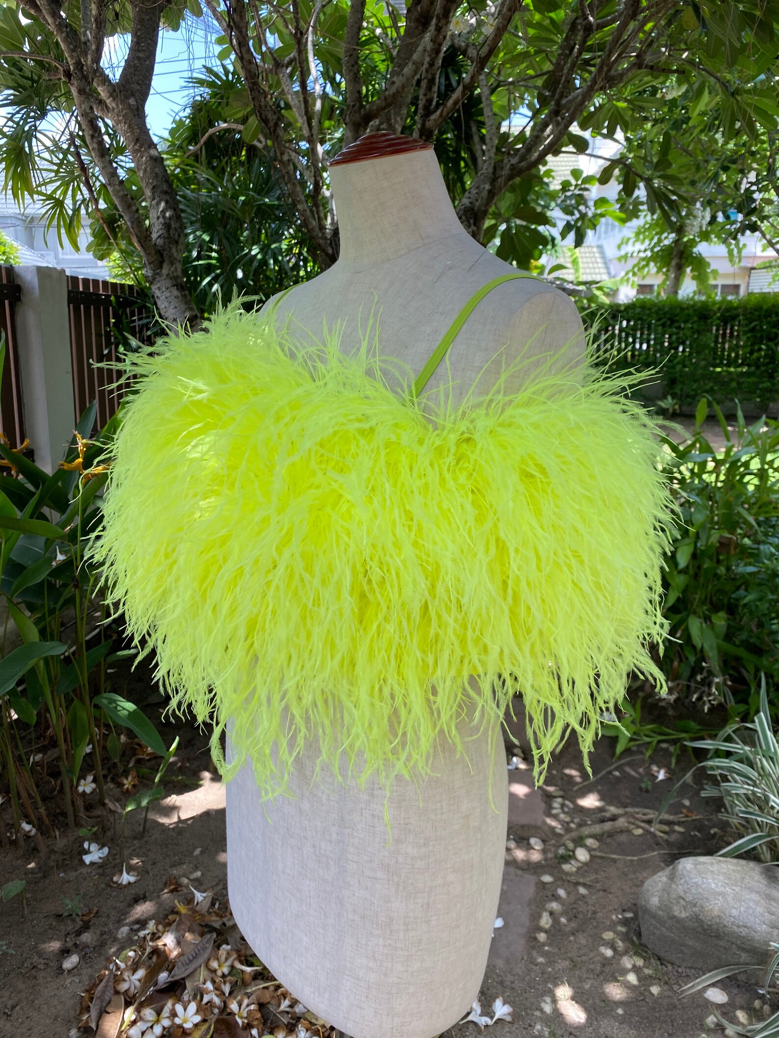 Gina Neon Green Feathers Top, Cocktail Dress for Women,graduation Gift ...