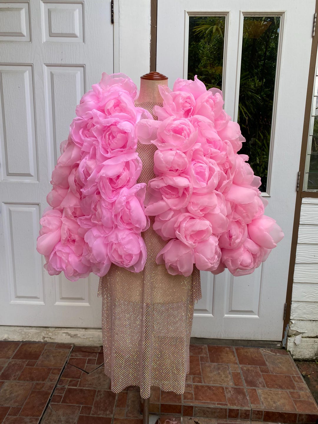 Custom Sweet Pink 3d Flower Jacket for Women, Plus Size Dress,custom ...
