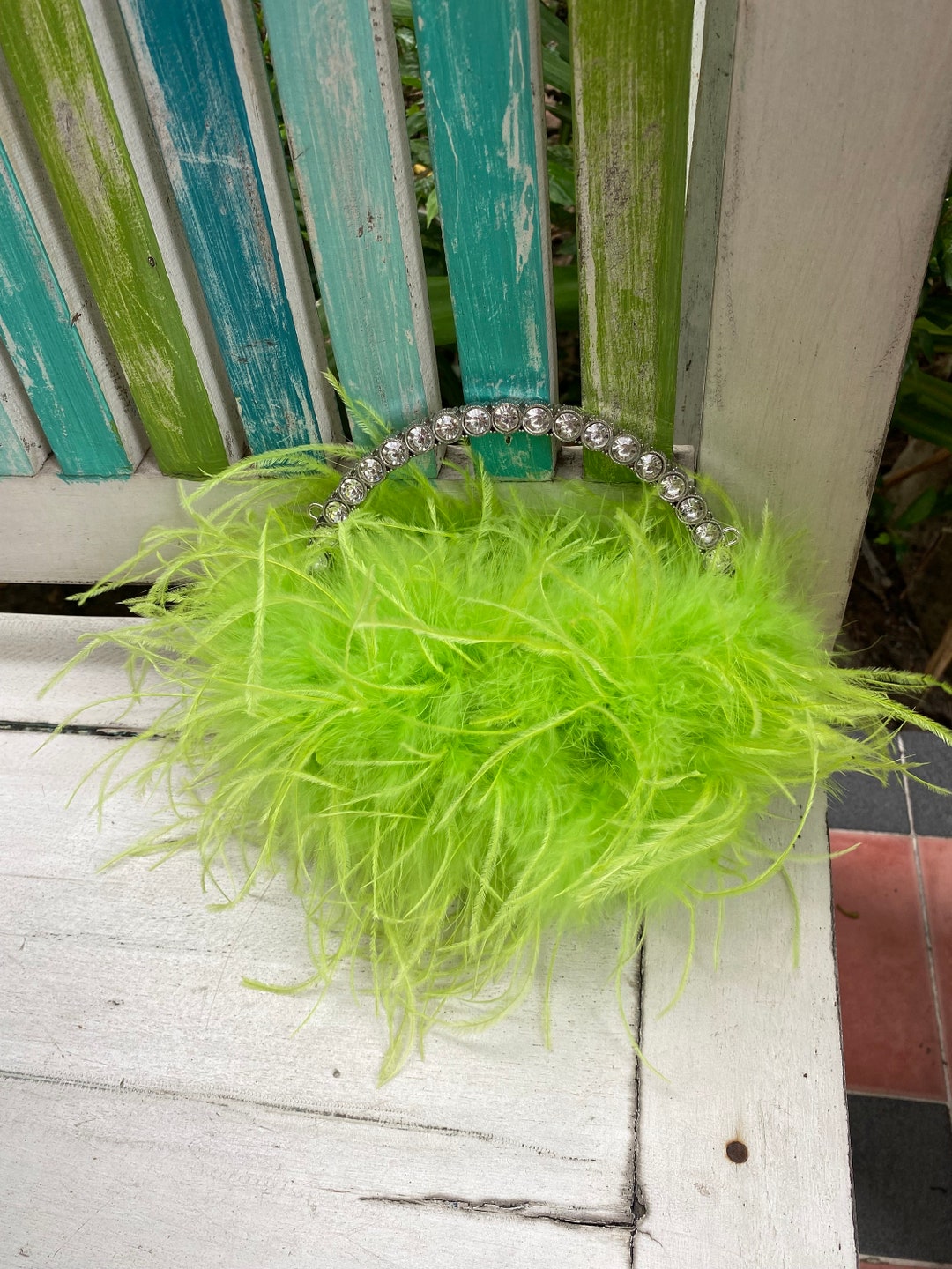 Vinie Neon Green Mini Bag for Cocktail Party,embroidery Bag ...