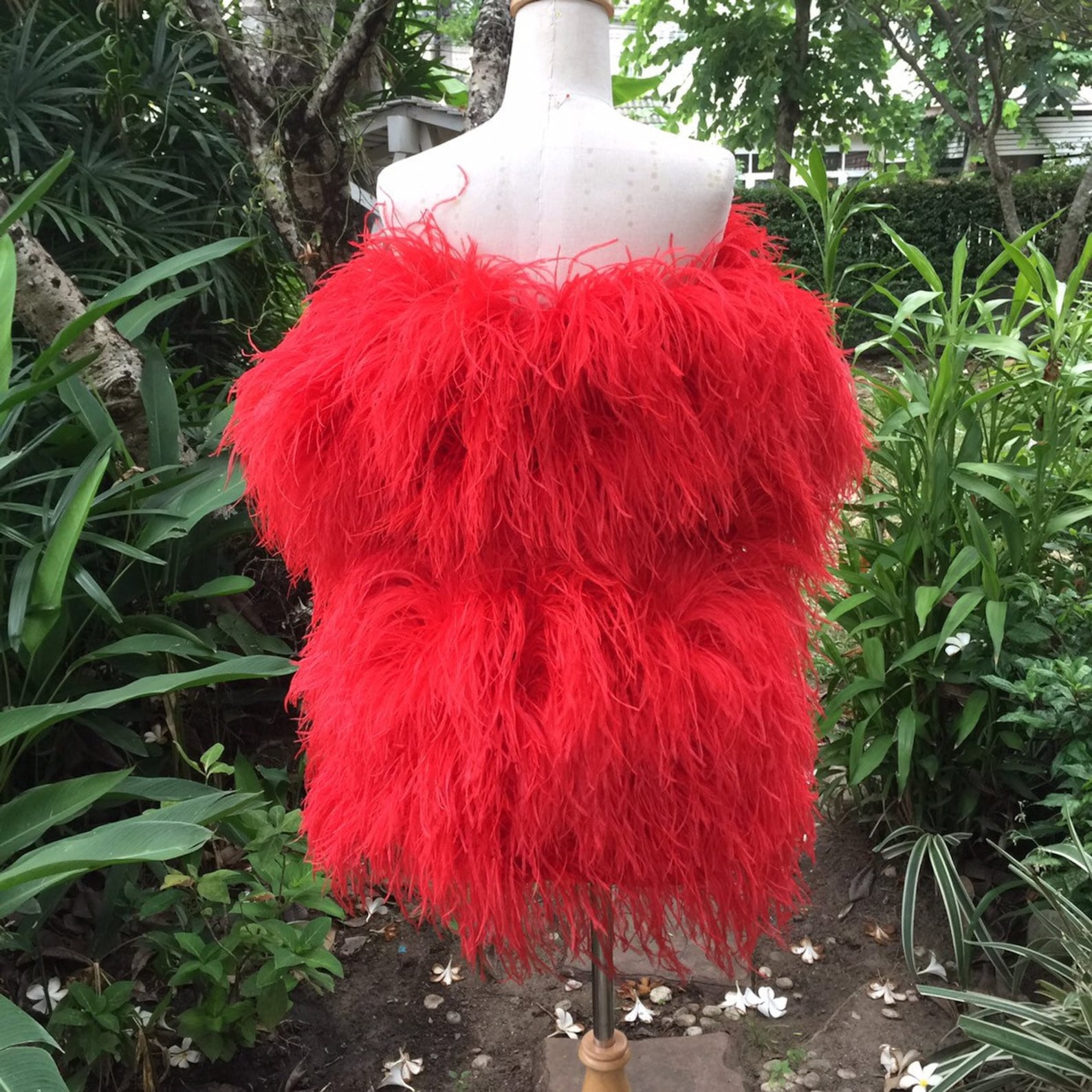 Christina Red off the Shoulder Feather Mini Dresswedding | Etsy