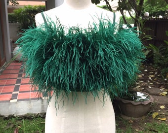 Emerald Green Feather Dress - Etsy