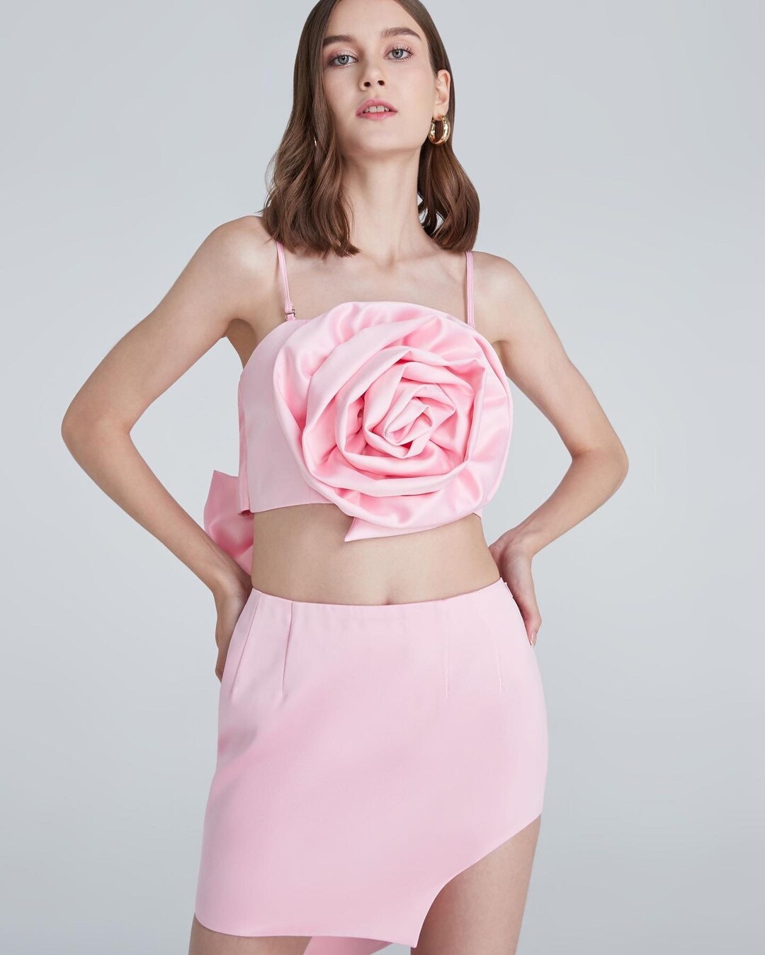 Velda Pink Rose Top for Women,cocktail Party Dress, Flower Women Dress ...