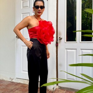 Red Jumbo Rose Top for Women,bridal Separates Top,holiday Dress,plus ...