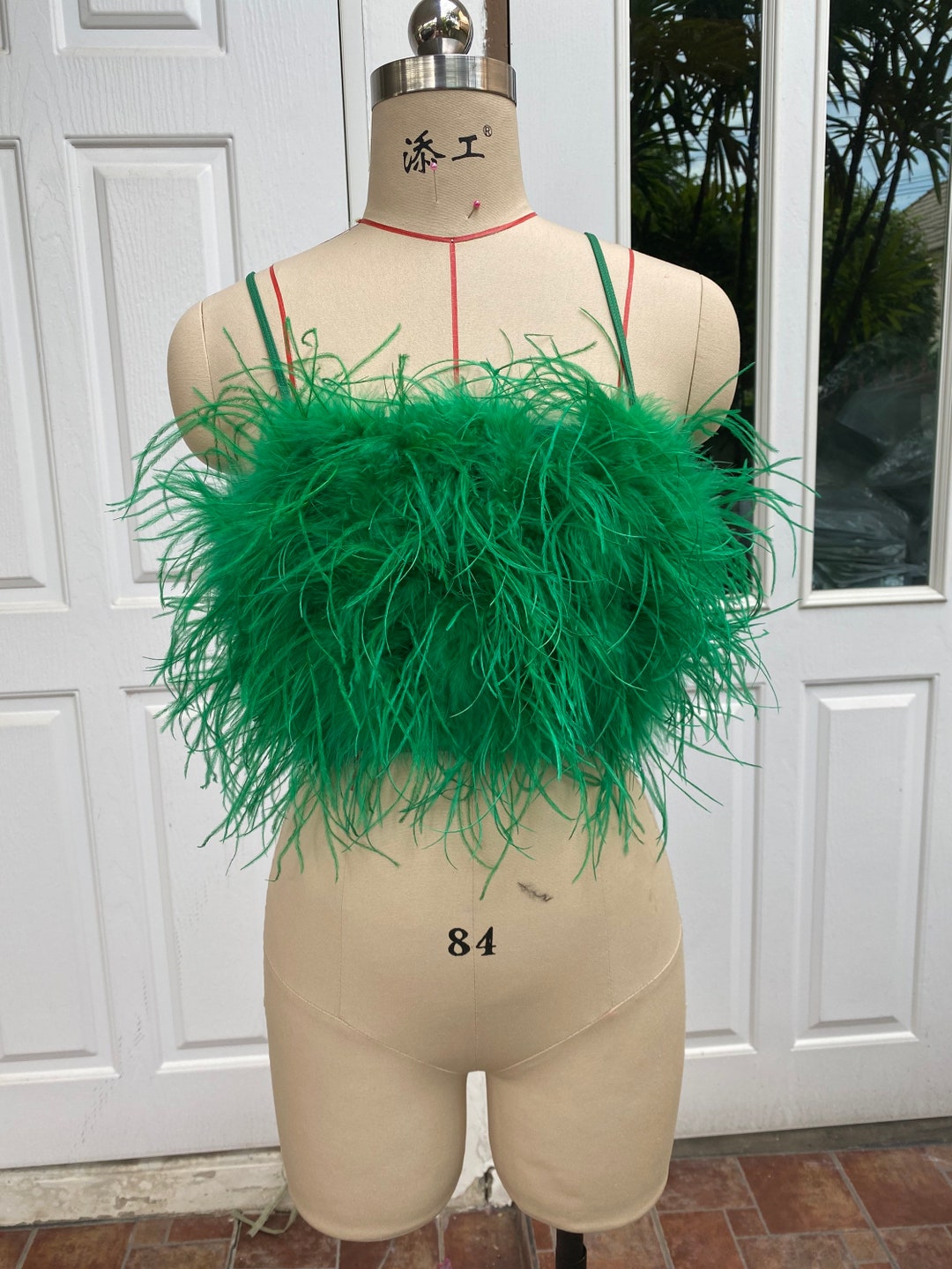 Leo Green Feathers Crop Top for Women,graduation Dress, Custom Tank Top ...