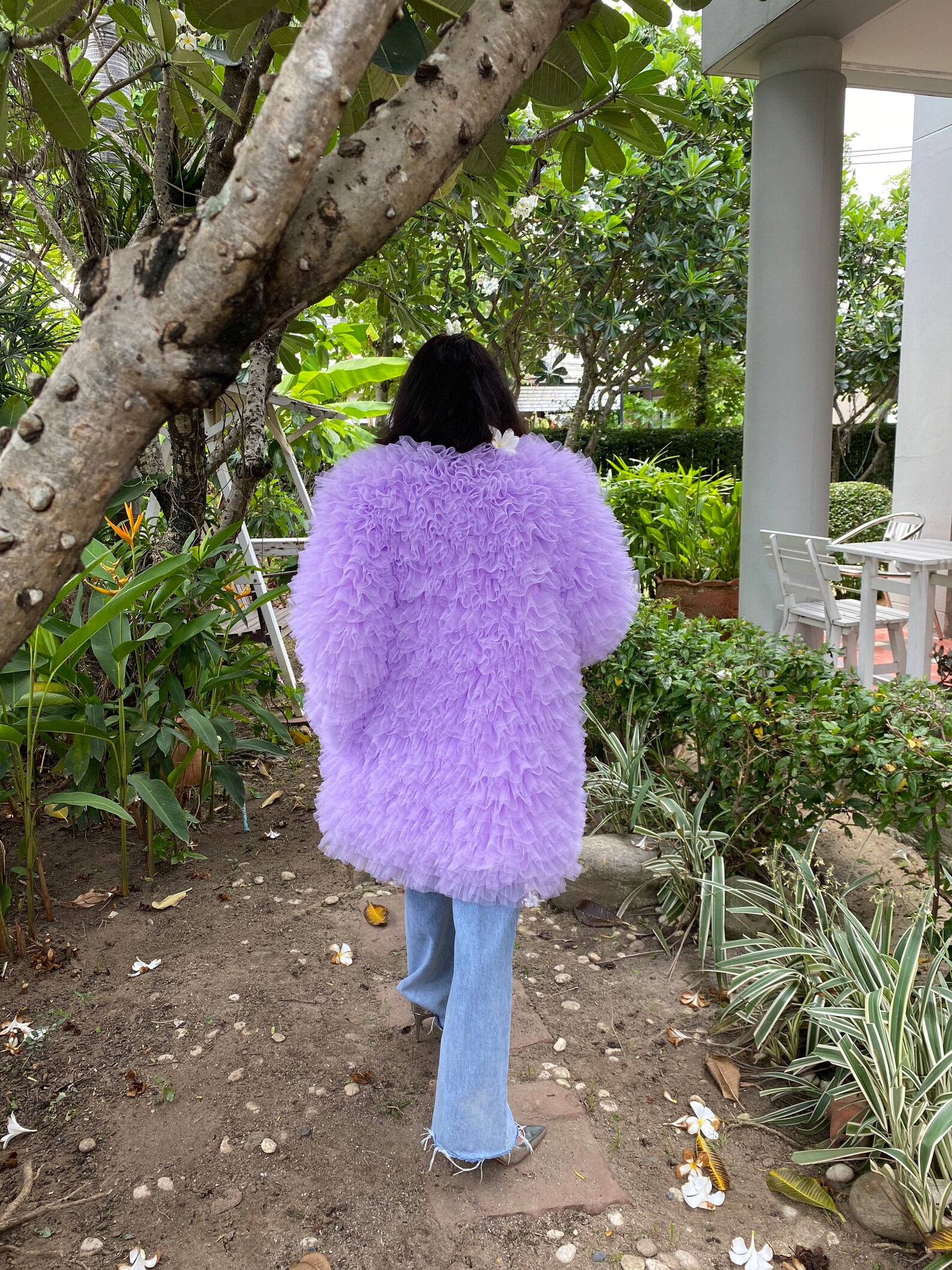 Jean Tulle Coat Dresstulle Jacket for Womenlavender Jacket | Etsy