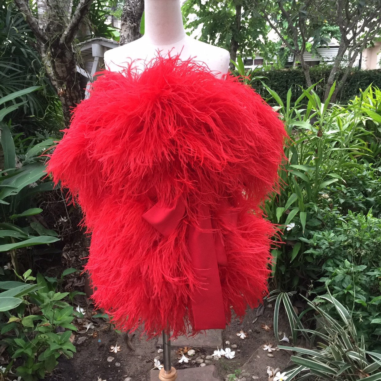 Christina Red off the Shoulder Feather Mini Dresswedding | Etsy