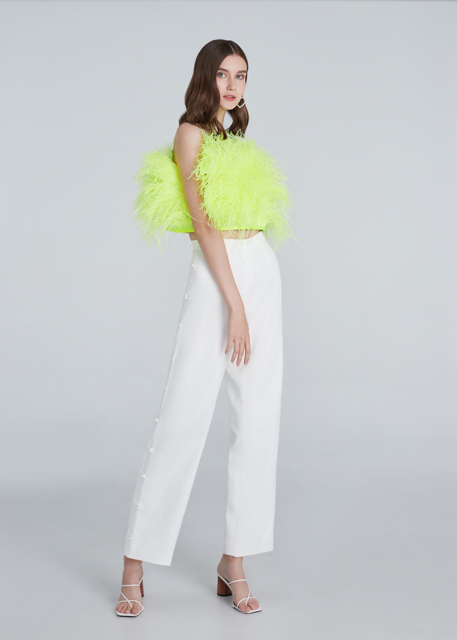 Gina Neon Green Feathers Top, Cocktail Dress for Women,graduation Gift ...