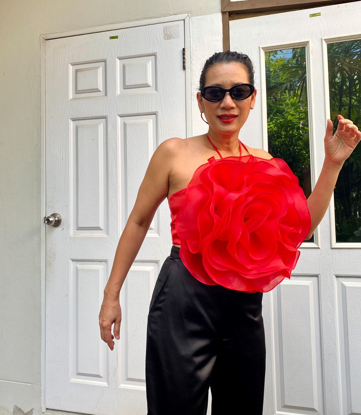 Red Jumbo Rose Top for Women,bridal Separates Top,holiday Dress,plus ...