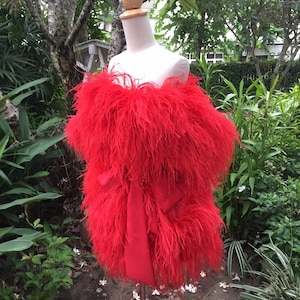 Christina Red off the Shoulder Feather Mini Dress,wedding Dress,plus ...