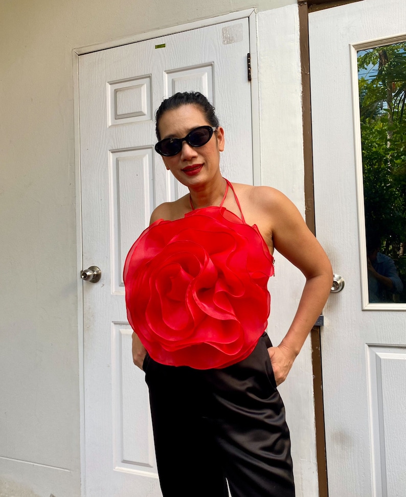 Red Jumbo Rose Top for Women,bridal Separates Top,holiday Dress,plus ...
