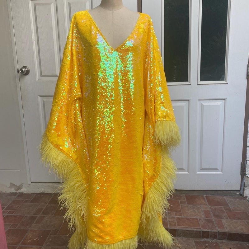 White Sequins Kaftan - Etsy