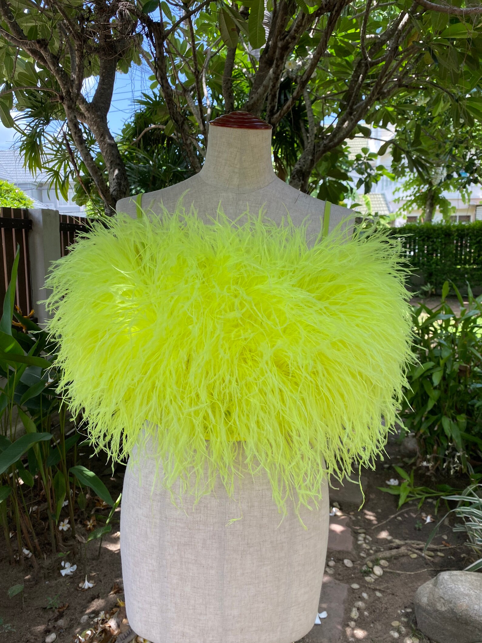 Gina Neon Green Feathers Top, Cocktail Dress for Women,graduation Gift ...