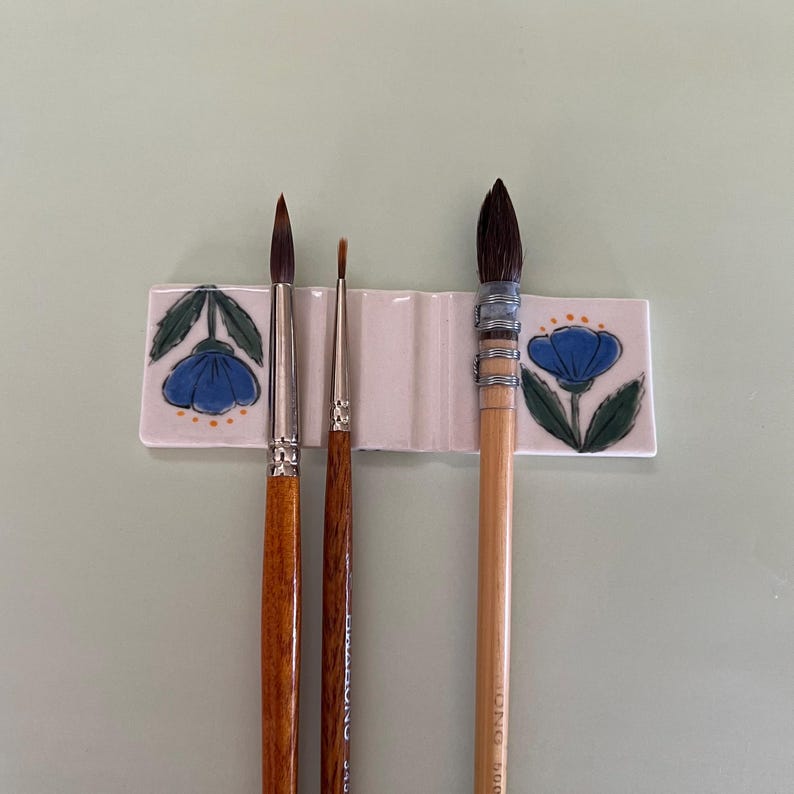 Hand-painted Ceramic Paint Brush Holder - Etsy