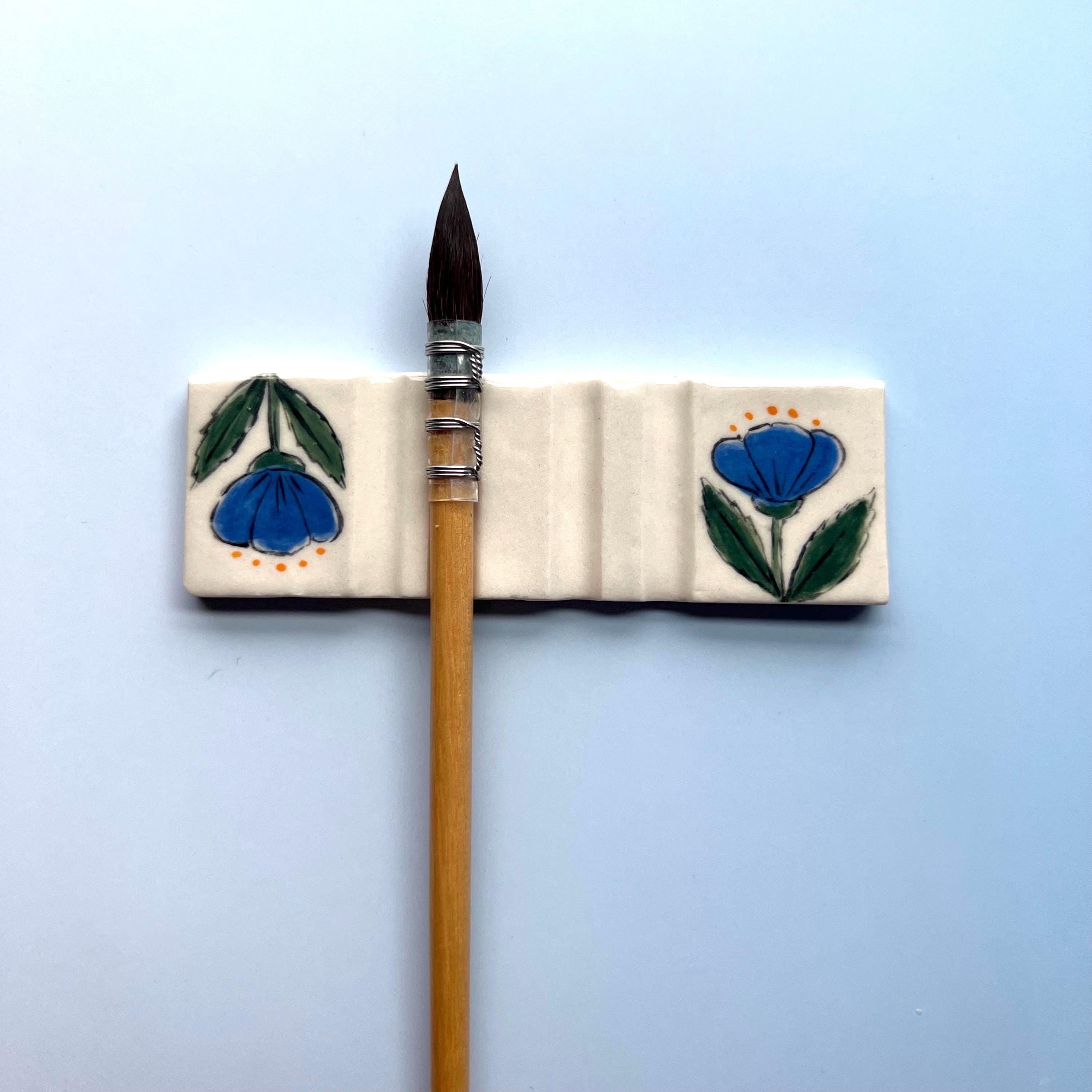 Hand-painted Ceramic Paint Brush Holder - Etsy