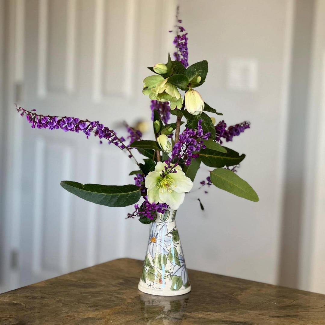 Bud Vase, Mishima Pottery, Handmade, Hand Painted, Fine Art Ceramics - Etsy