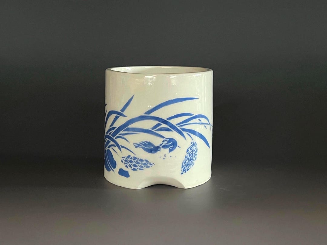 Coffee Cup Without Handle: Handmade Tea Cup, Porcelain Planter - Etsy