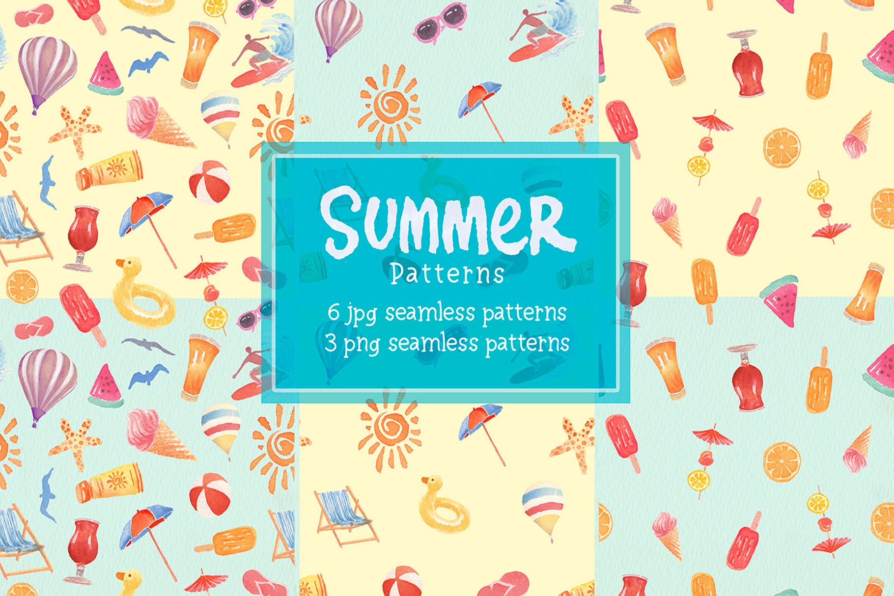 Summer Time. Watercolor Clipart Set - Etsy