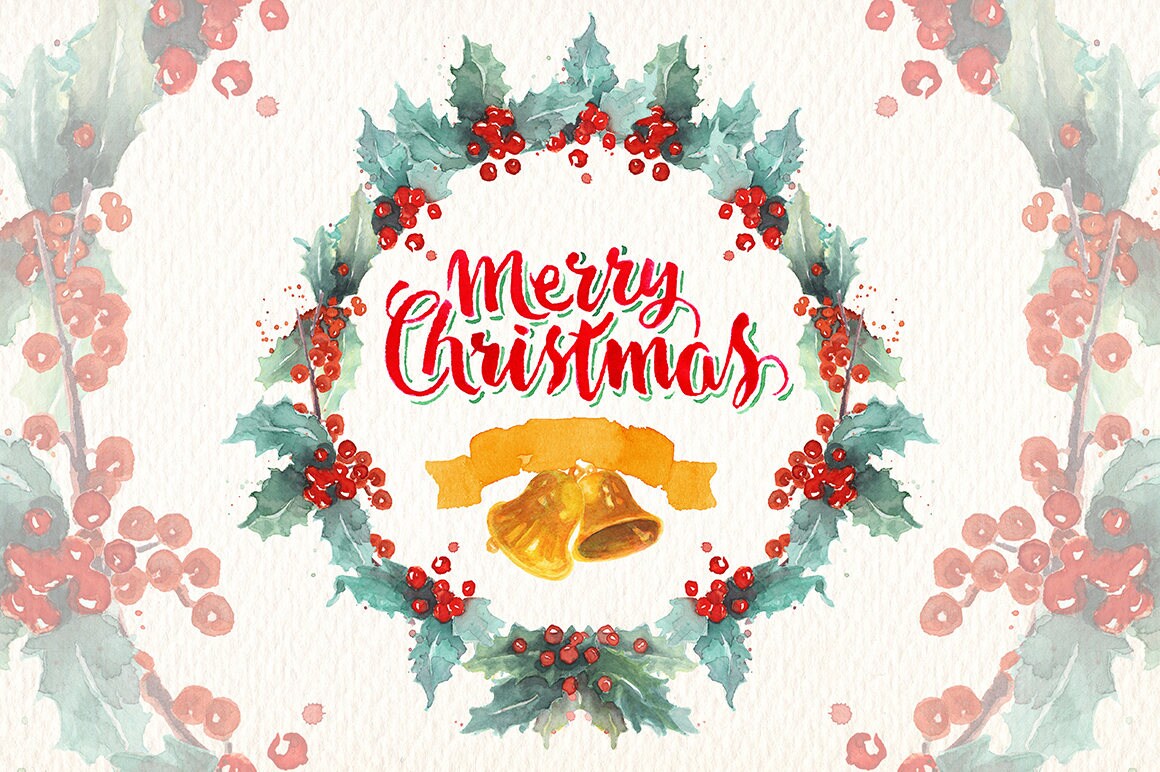 Watercolor Christmas Png Clipart. Watercolor Clipart. Ideal - Etsy