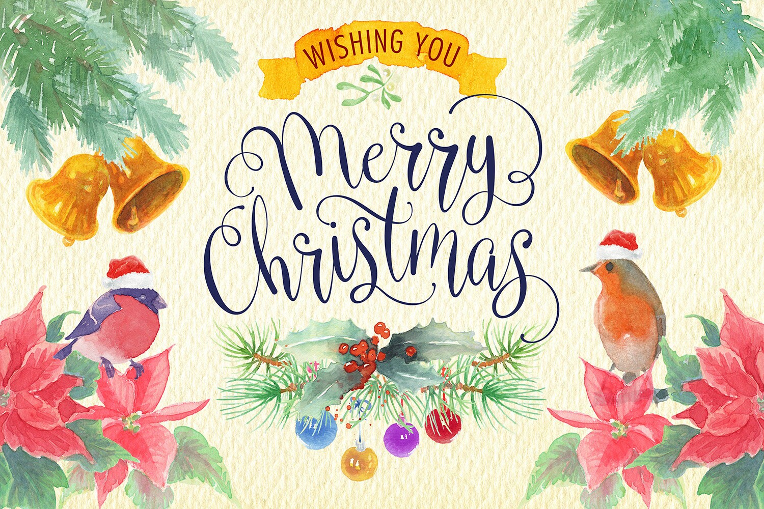 Watercolor Christmas PNG Clipart. Watercolor Clip Art. Ideal for ...