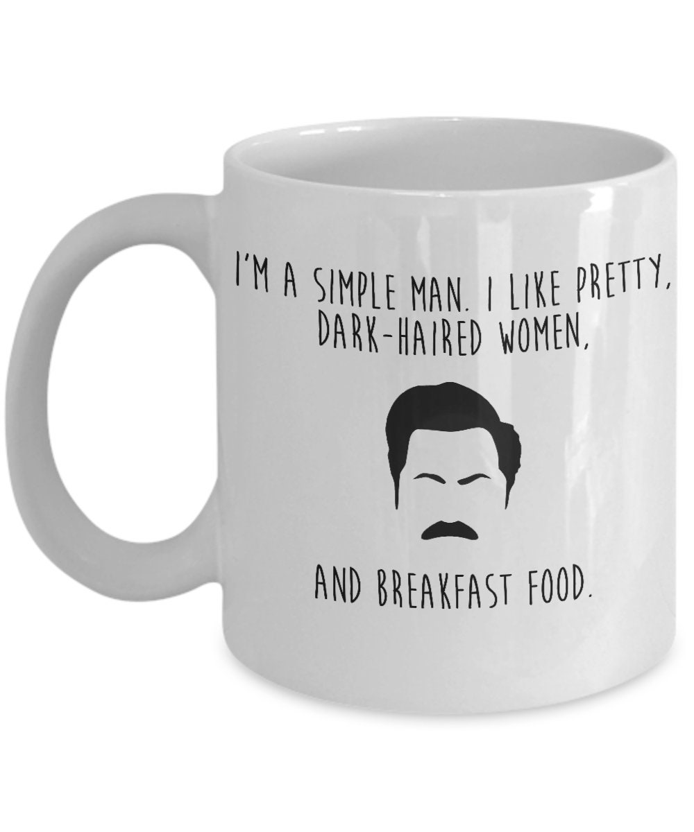Ron Swanson Simple Man Breakfast Food Mug-parks and Recreation,leslie ...
