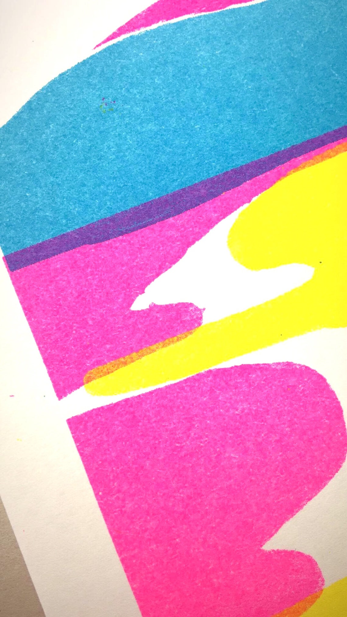 Sea View Risograph Print, Abstract Limited Edition Three Colour Riso ...