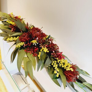 110cm Australian Native Table Centrepiece, Garland Pincushion Proteas ...