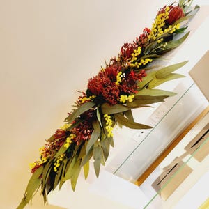 110cm Australian Native Table Centrepiece, Garland Pincushion Proteas ...