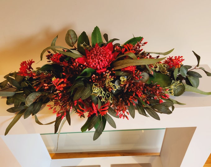 Aussie True Blue Australian Native Red Table Centrepiece With Red ...