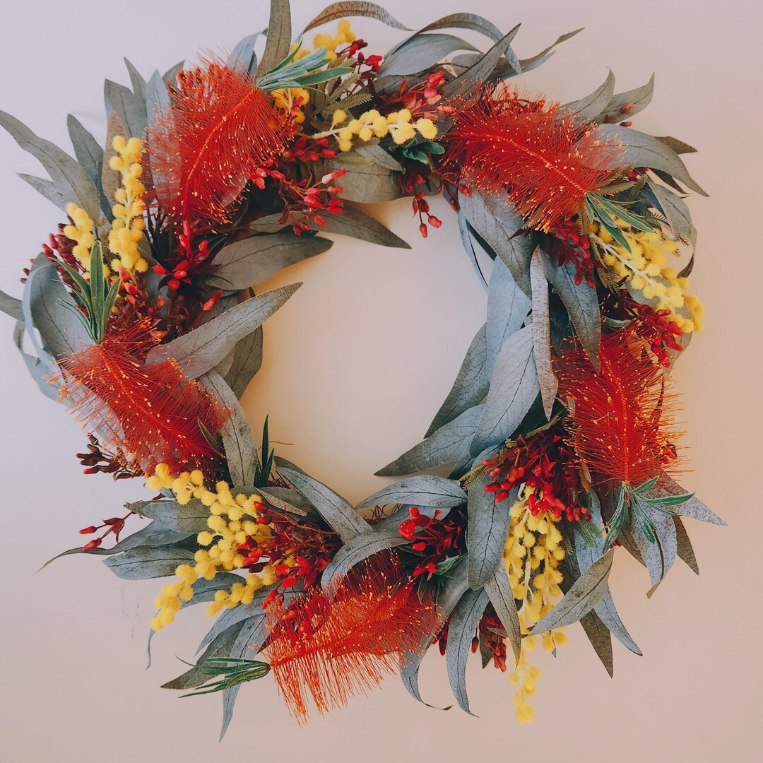Australian Native True Blue Aussie Christmas Wreath, Bottle Brush ...