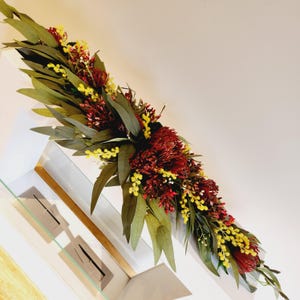 110cm Australian Native Table Centrepiece, Garland Pincushion Proteas ...
