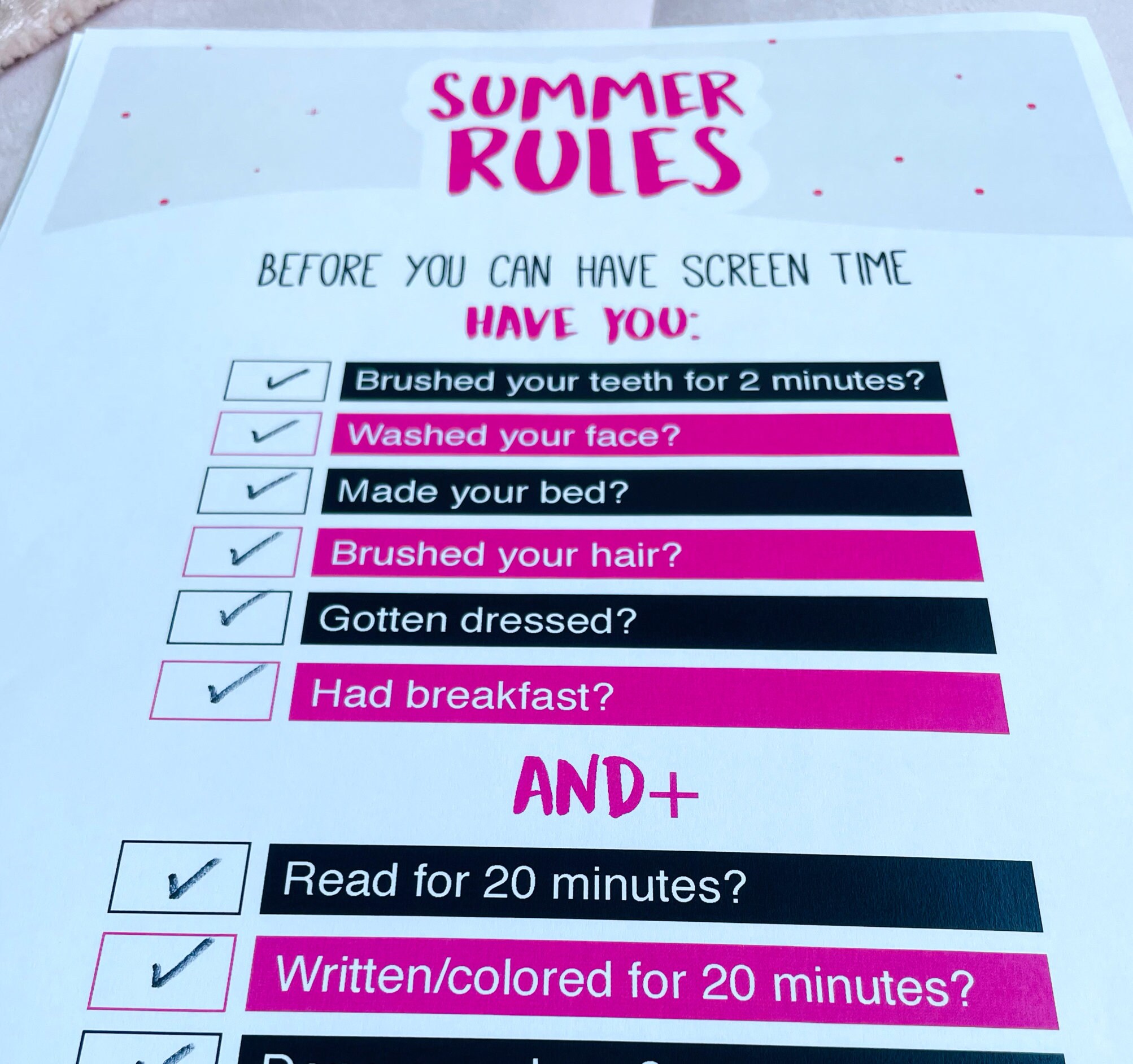 Editable Printable Summer Rules - Etsy