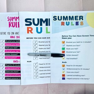 Editable Printable Summer Rules - Etsy Canada