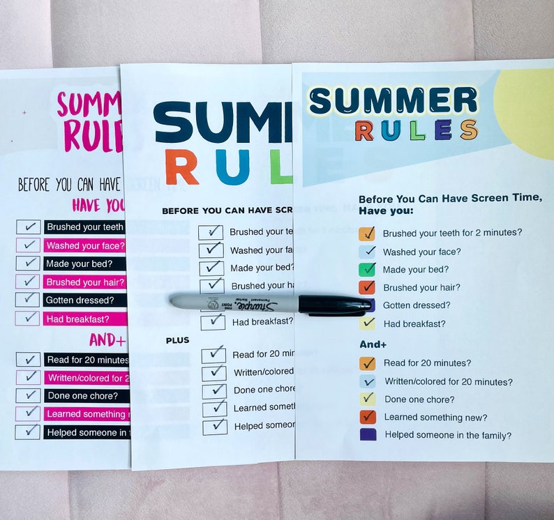 Editable Printable Summer Rules - Etsy