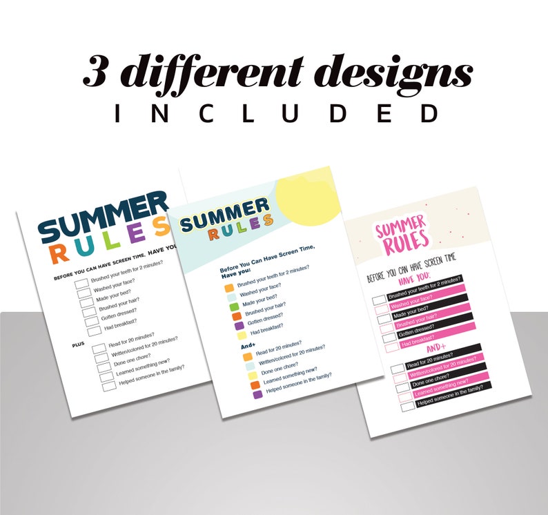 Editable Printable Summer Rules - Etsy