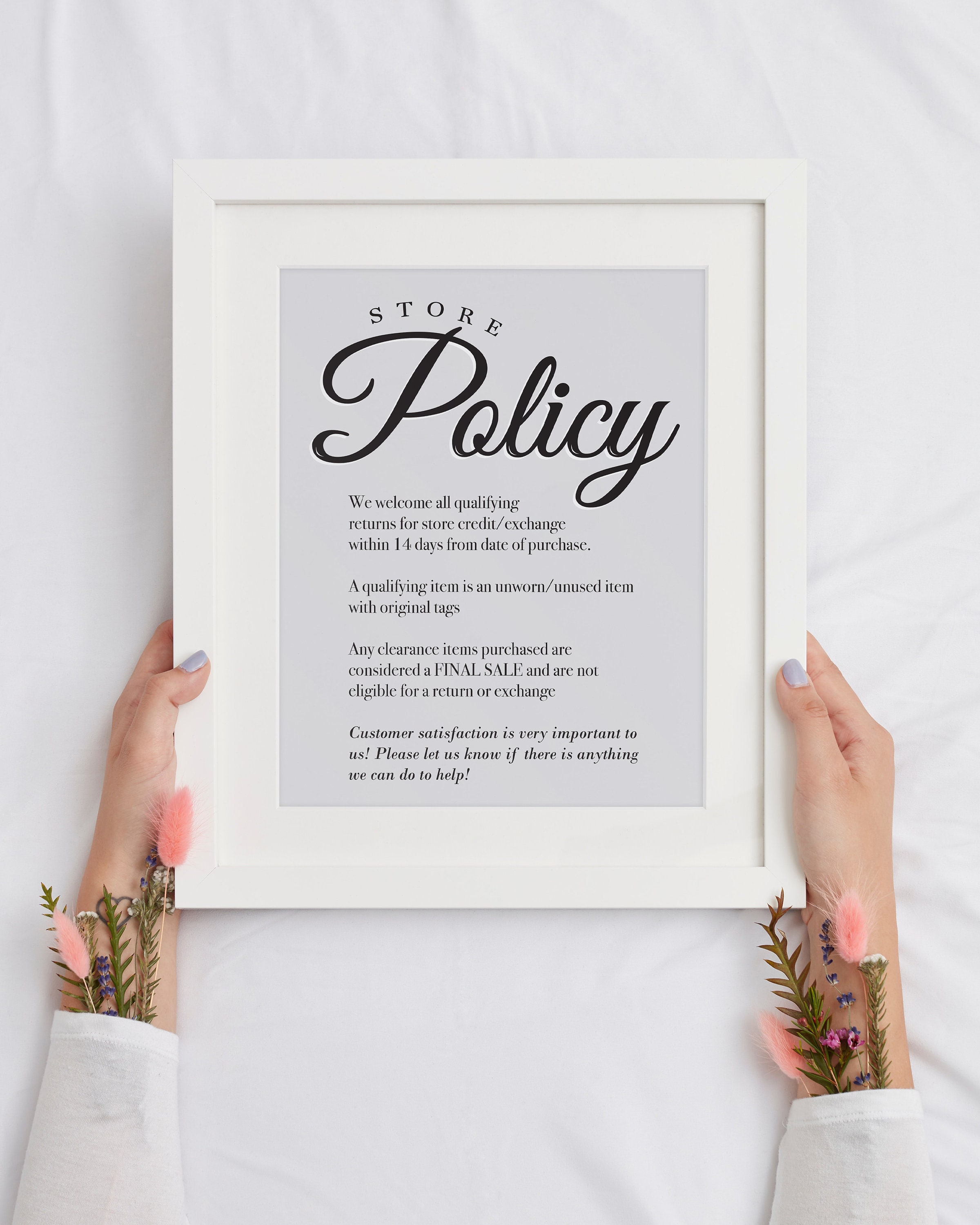 Editable Retail Store Policy - Etsy