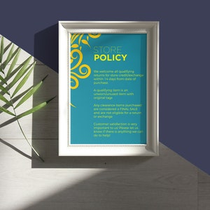 Editable Retail Store Policy - Etsy
