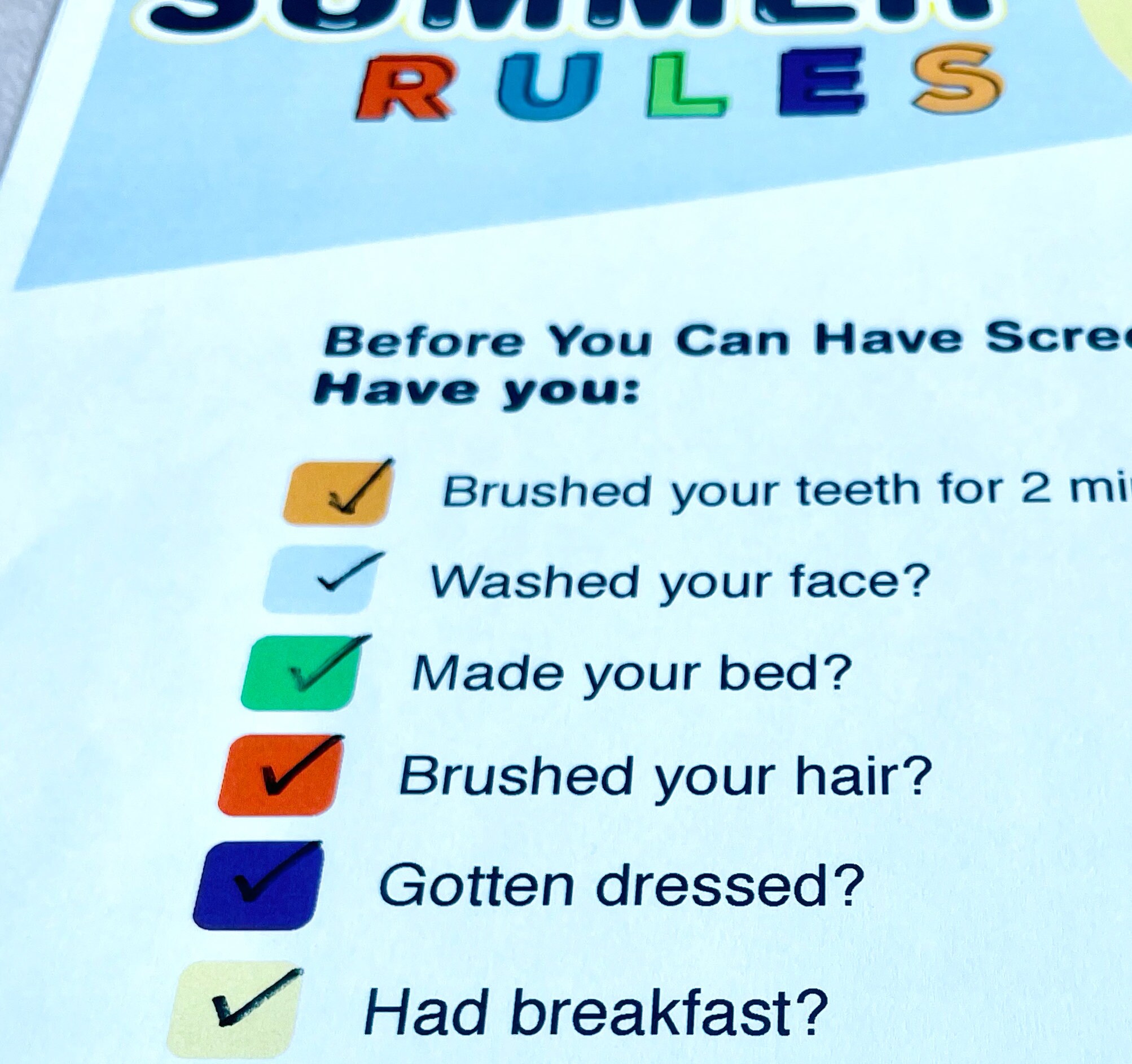 Editable Printable Summer Rules - Etsy