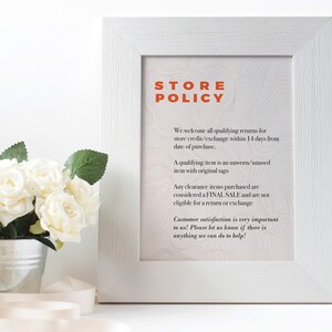 Editable Retail Store Policy - Etsy
