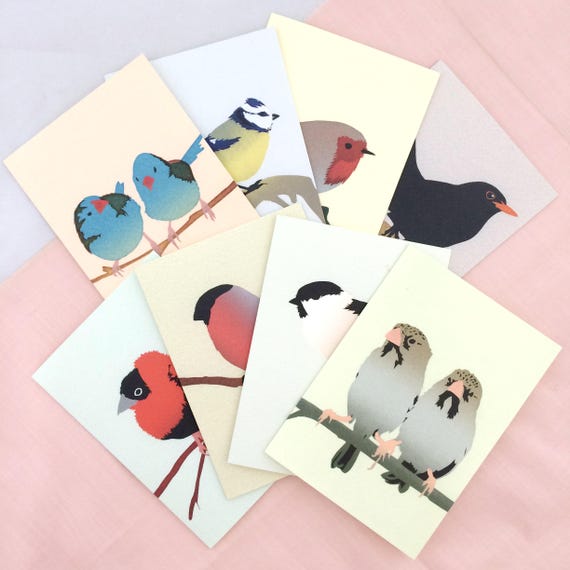 Set of 8 Bird Cards Bird Card Bird Greetings Card Bird | Etsy