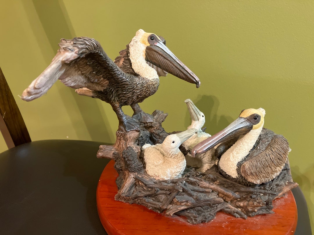 Vintage Figurine Pelican Family in the Nest-fine Detailed Resin Cast - Etsy