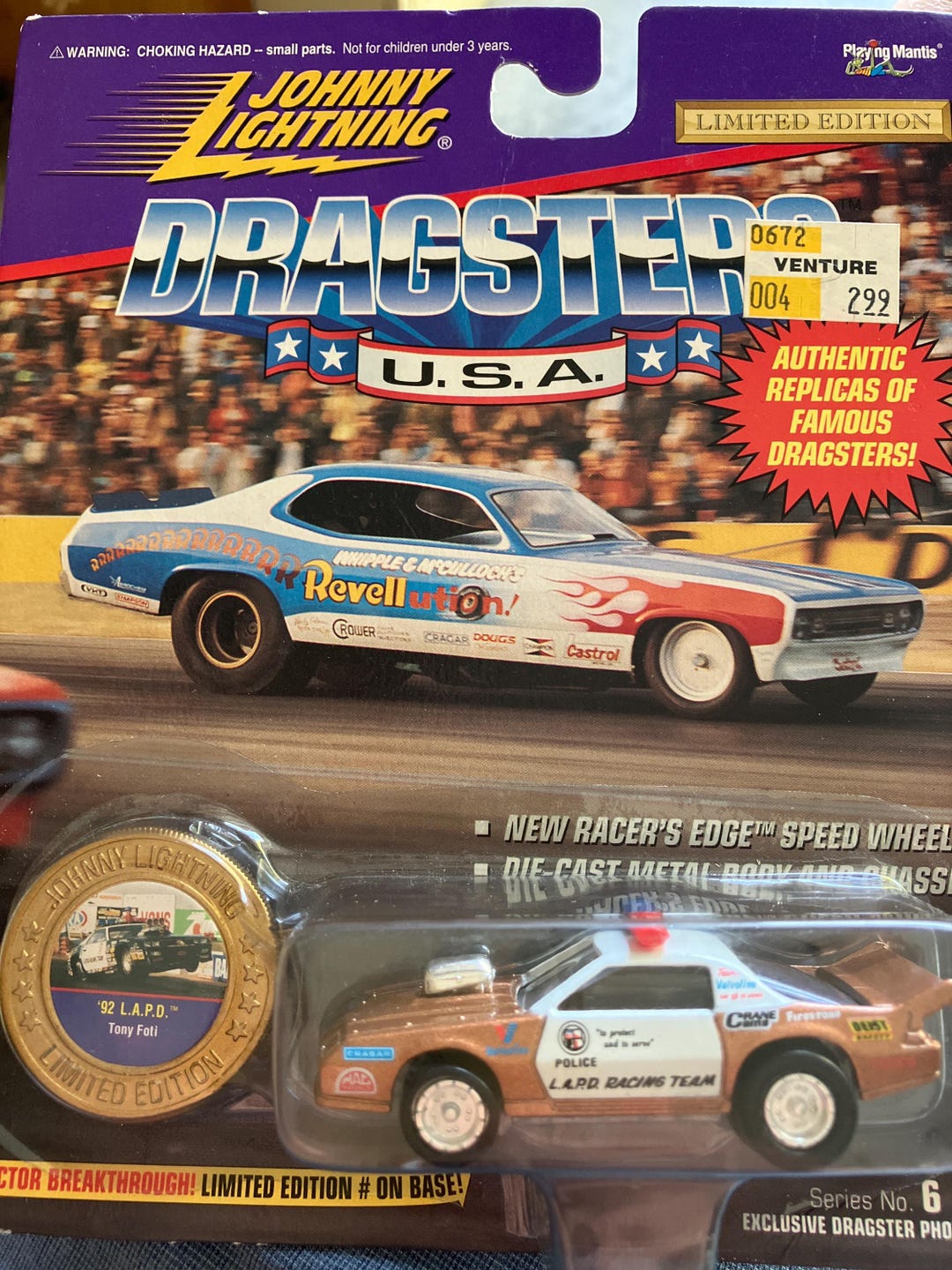 Johnny Lightning Limited Edition Dragsters 1992 LAPD Tony Foti-1/64 ...