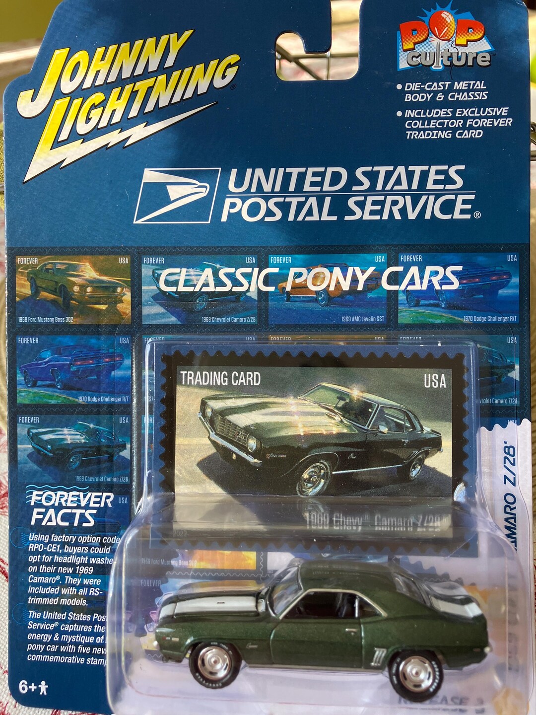 Johnny Lightning 1969 Chevy Camaro Z 28 USPS -1/64 Diecast Car - Etsy